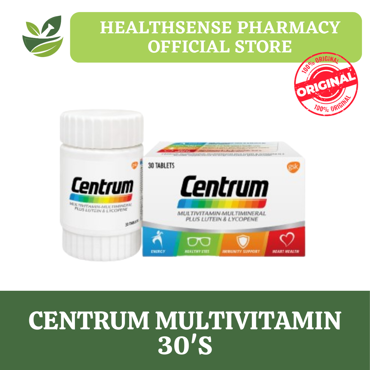 CENTRUM MULTIVITAMIN PLUS LUTEIN & LYCOPENE TAB 30'S | Lazada