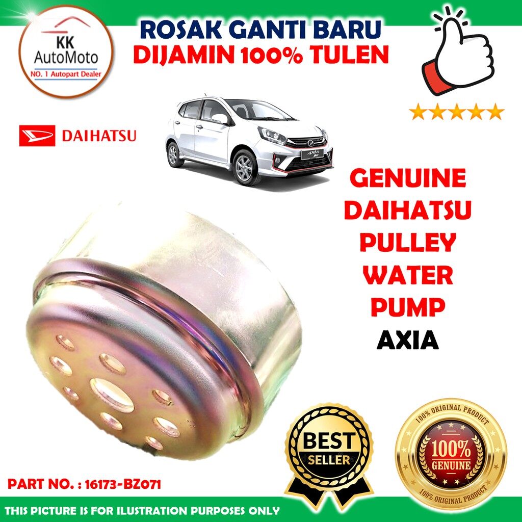 16173-BZ071 Perodua Axia 1.0 Genuine Daihatsu Water Pump Pully Pulley ...
