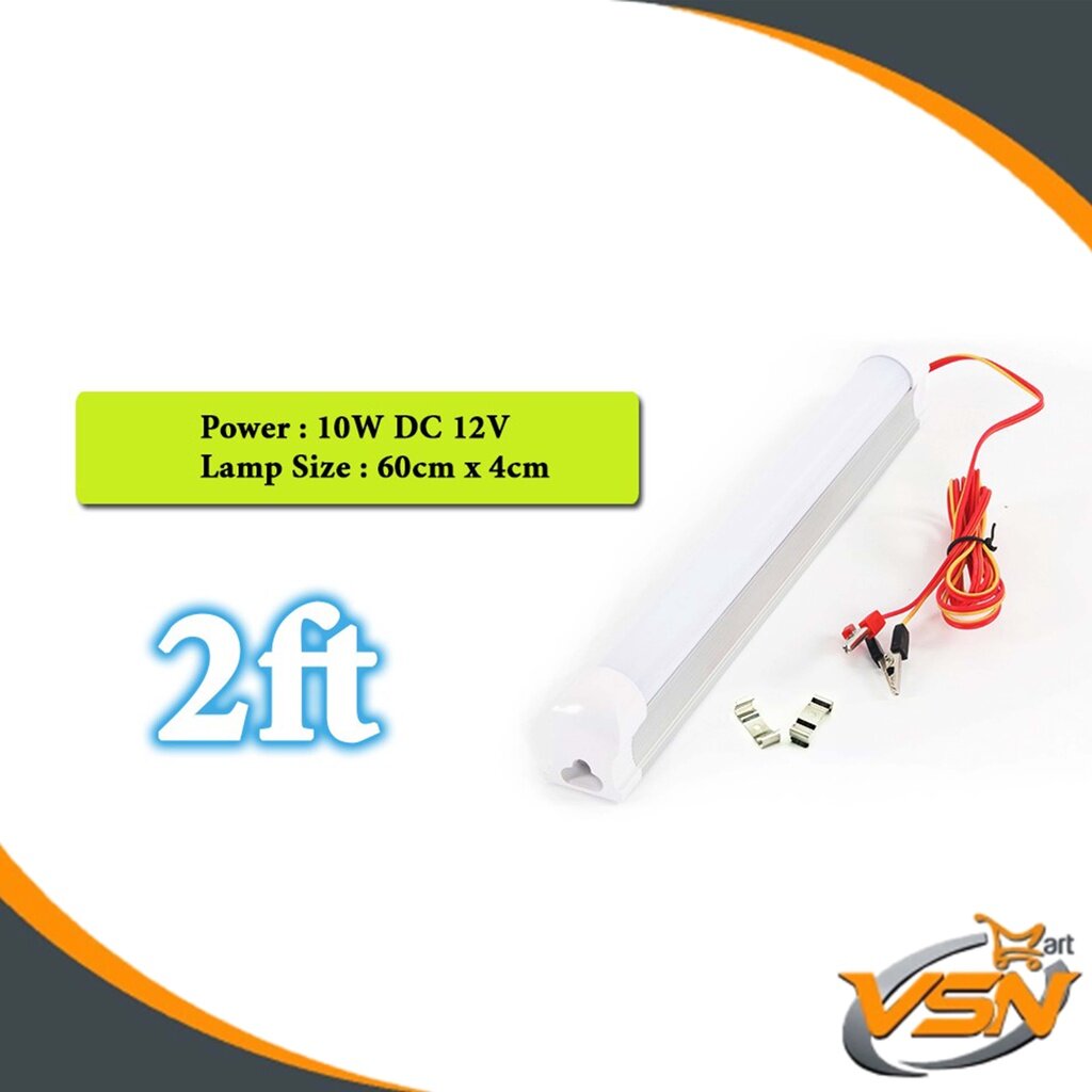 DC 12V LED T5 Tube Light 10W 2ft 20W 4ft 6500k Daylight Lampu Bengkel Pasar Malam Camping Guna ...