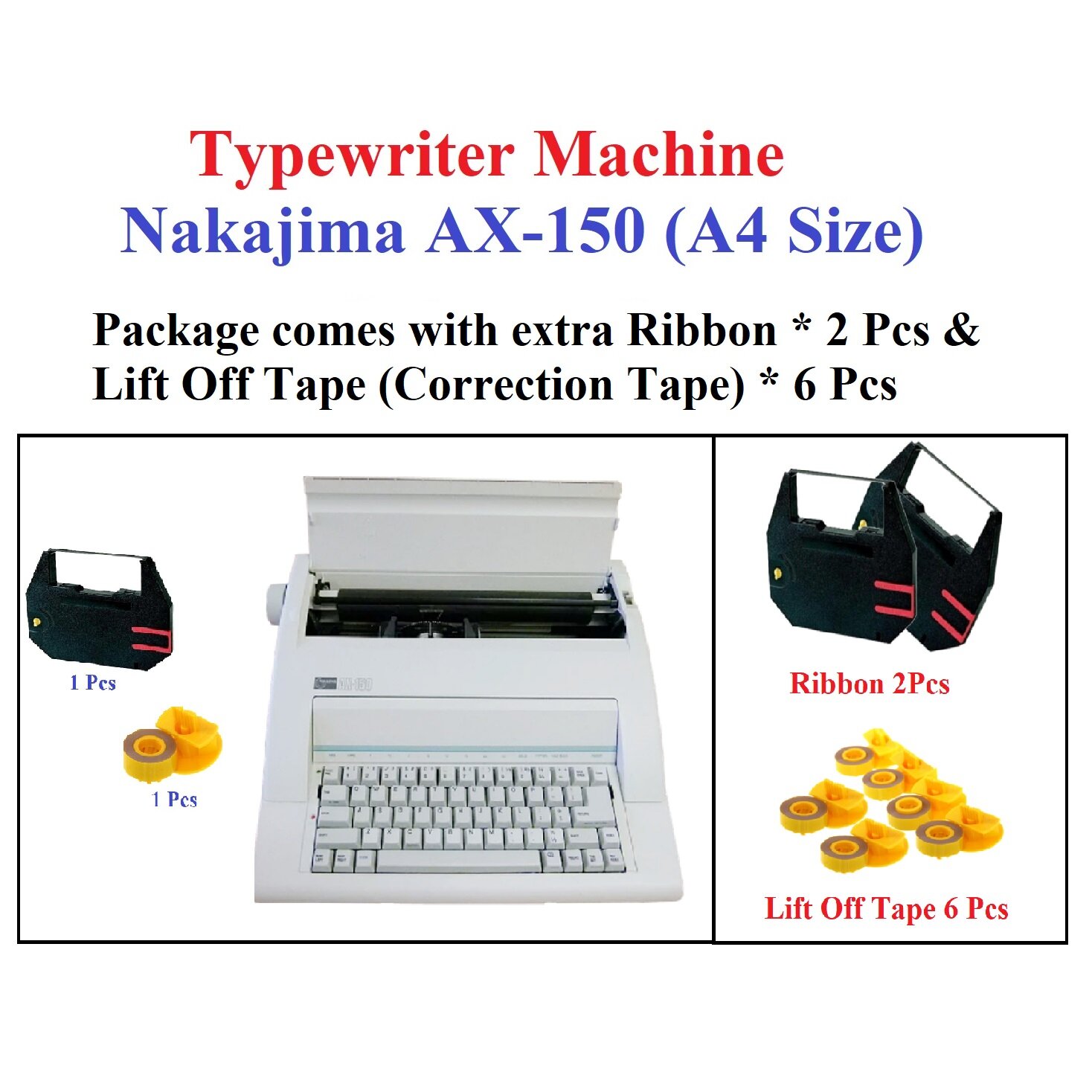Typewriter Electronic Nakajima Model: AX-150 (A4 size) Package set | Lazada