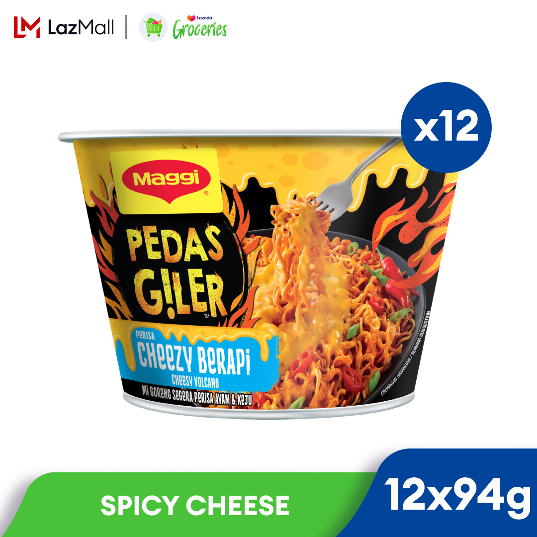 [CARTON] MAGGI Pedas Giler Cheese Paper 12x94g | Lazada