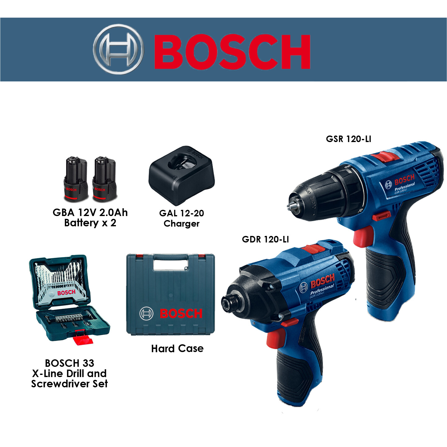EEHIONG1977 BOSCH 12V Combo Kit Set gsr120 gdr120 GSR 120-LI Heavy Duty ...