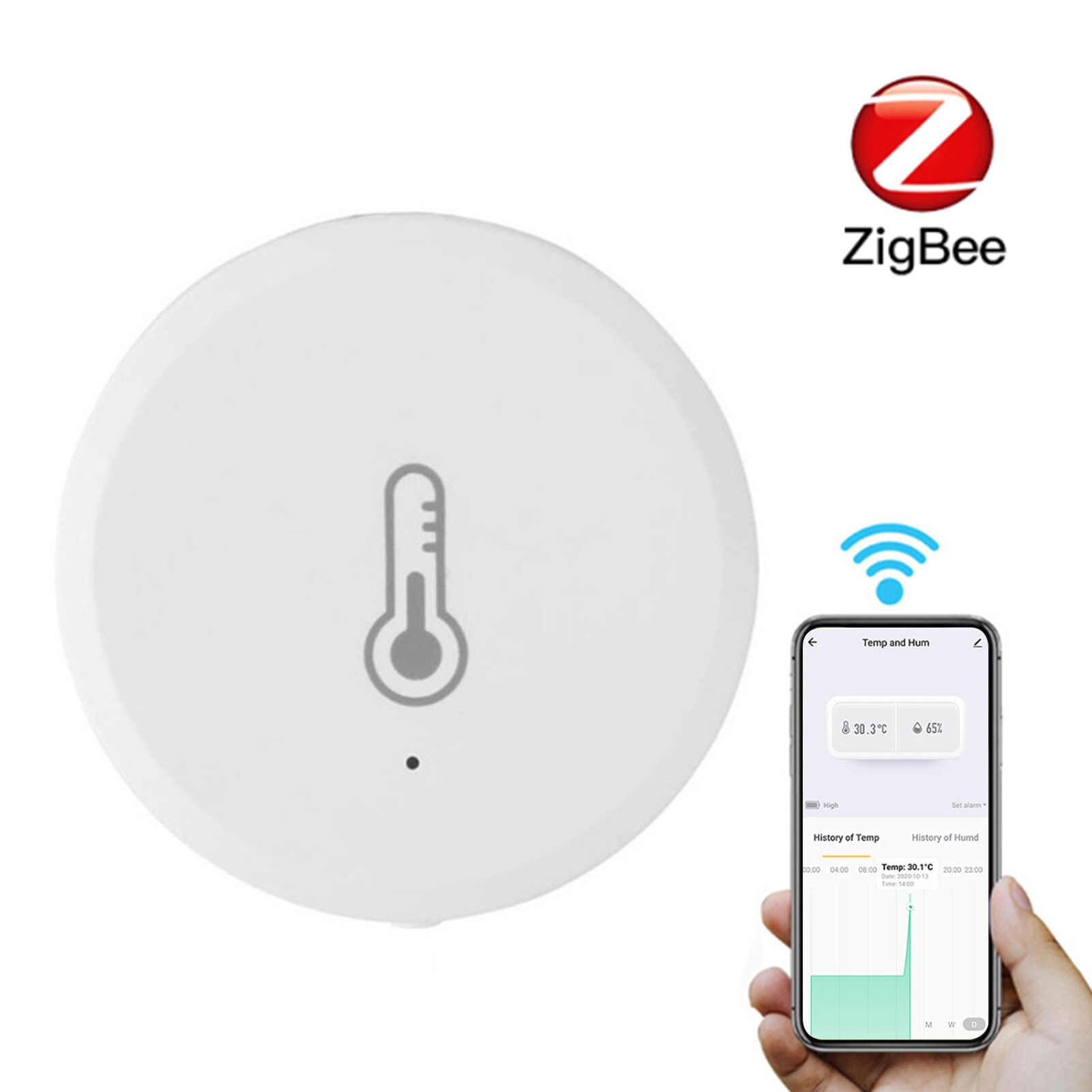 keykits- ZigBee Temperature Humidity Sensor with Alarm Function APP ...