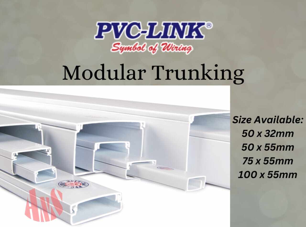 Pvc Link Pvc Modular Trunking Casing WHITE 1.83MTR 6FTS 2x1 2x2 3x2 4x2 ...