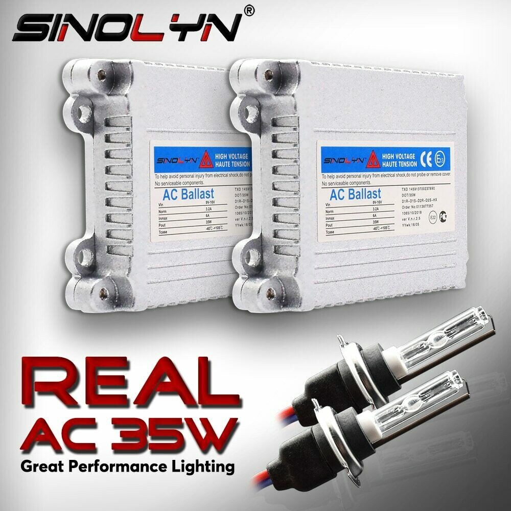 Sinolyn 35W HID H1 H7 D2S D2H H11 9005 9006 H3 HB3 HB4 Xenon AC 12V slim Ballast 4300K 6000K ...
