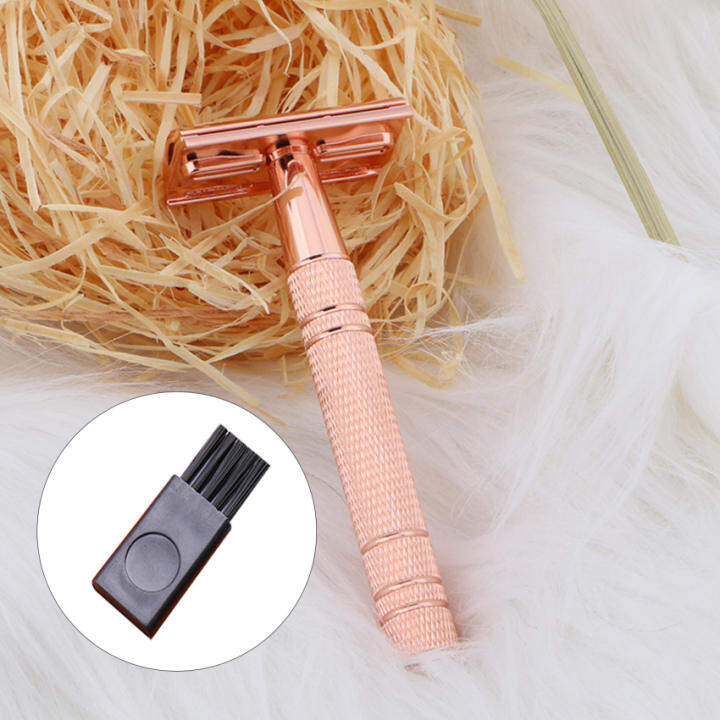 Double Edge Safety Razor With 5 Blades And 1 Brush, Metal Classic ...