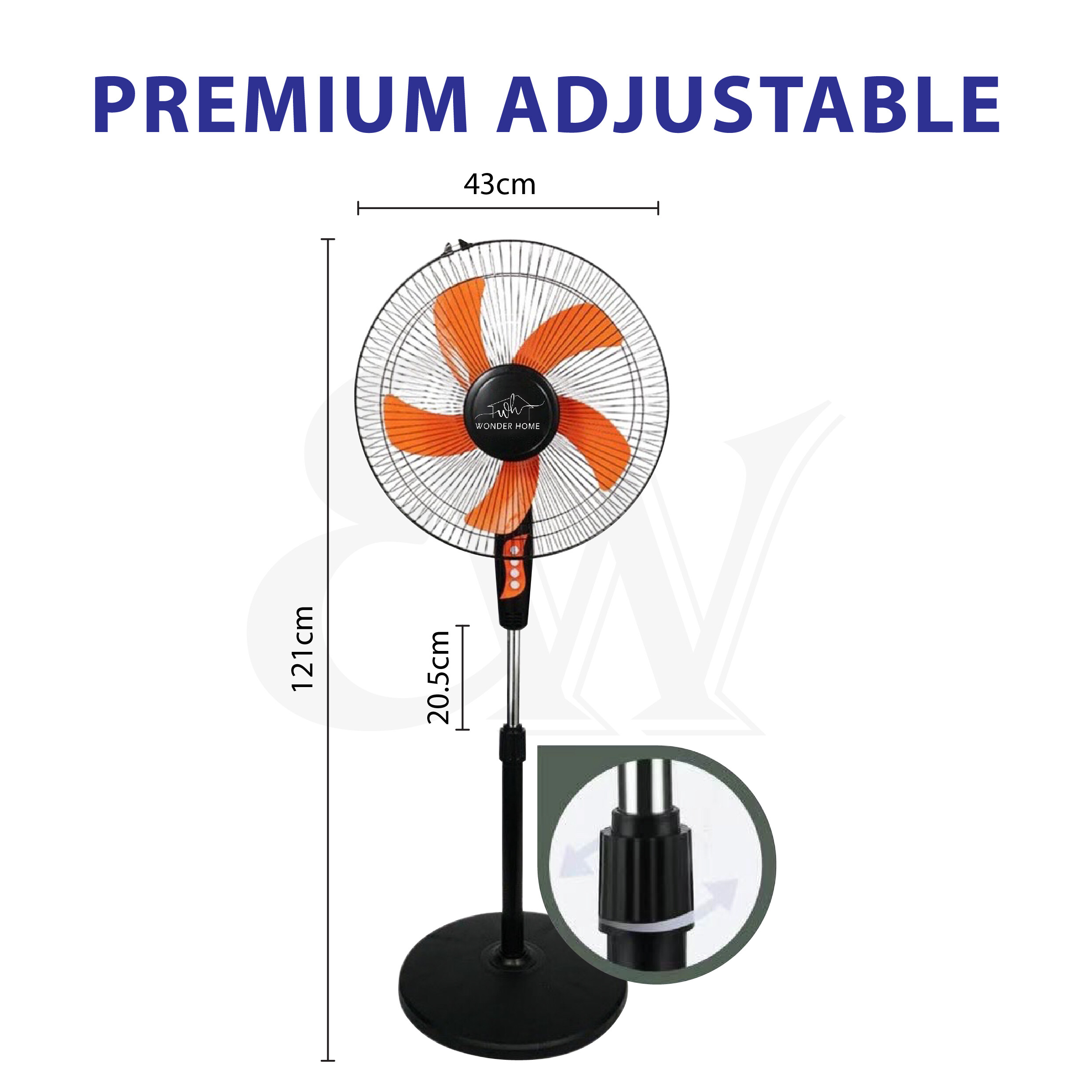 2022 Ultra Strong Floor Stand Fan 16 Inch 5 blades 3 Speed Mode Kipas Berdiri Angin Kuat Diri ...