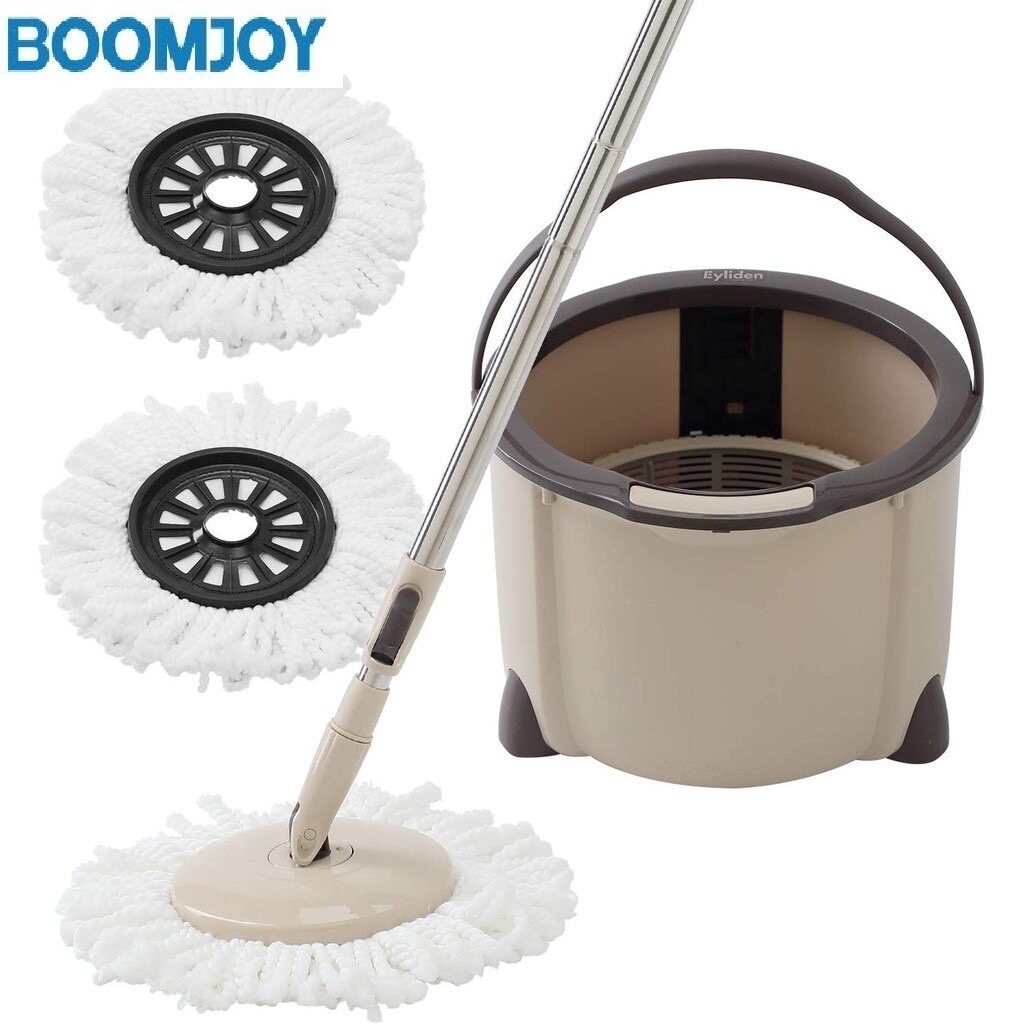 BOOMJOY Single Bucket Spin Mop, Powerful cleaning Mop Sweeper Bucket ...