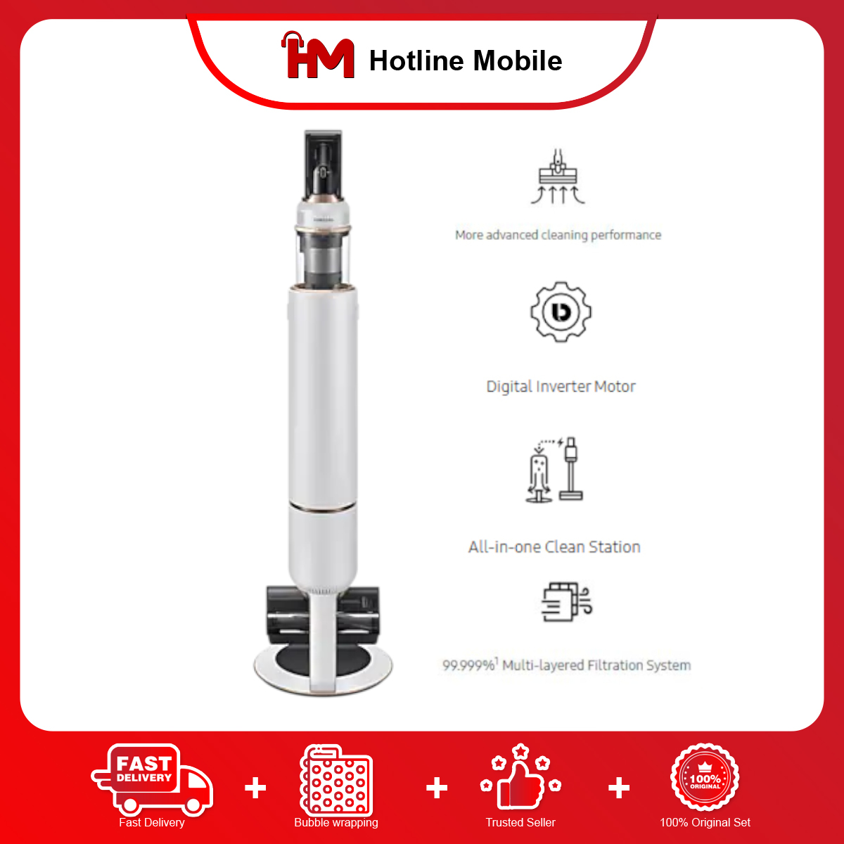 Samsung VS20A95843W/ME BESPOKE Jet complete up to 210W / Inverter ...