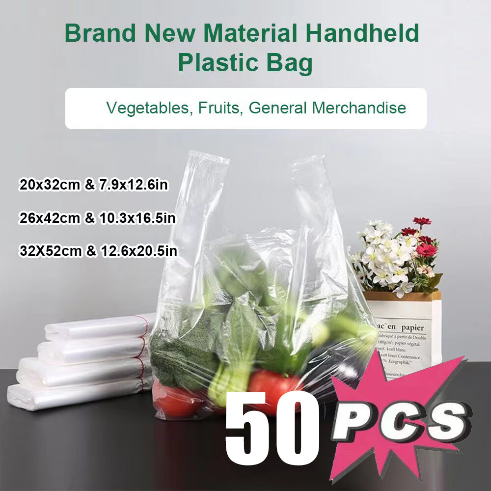 50pcs Per Pack Transparent Packaging Bag Plastic Sando Bag White Bag ...