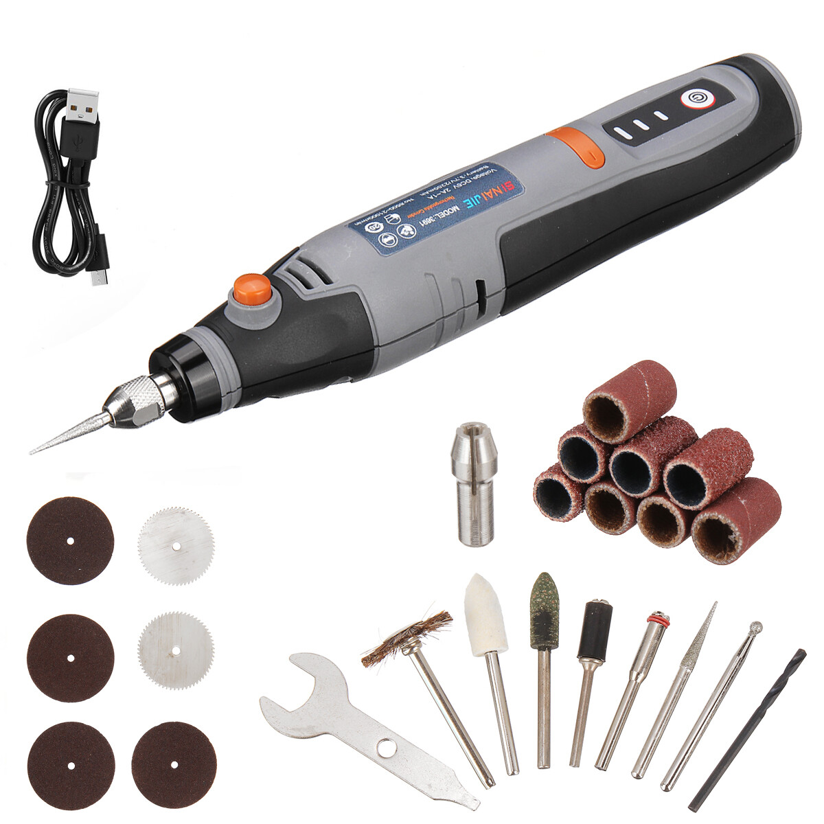 3.7V 3 Speed Power Tools Electric Grinder Set Mini Cordless Drill 8500 ...