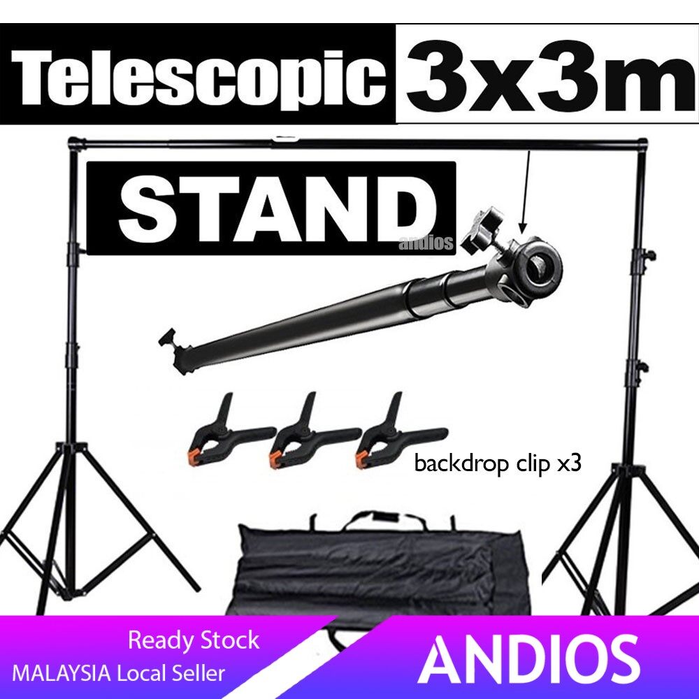 Backdrop Stand 3x3meter Heavy-Duty 3meter 3m back screen Photography ...