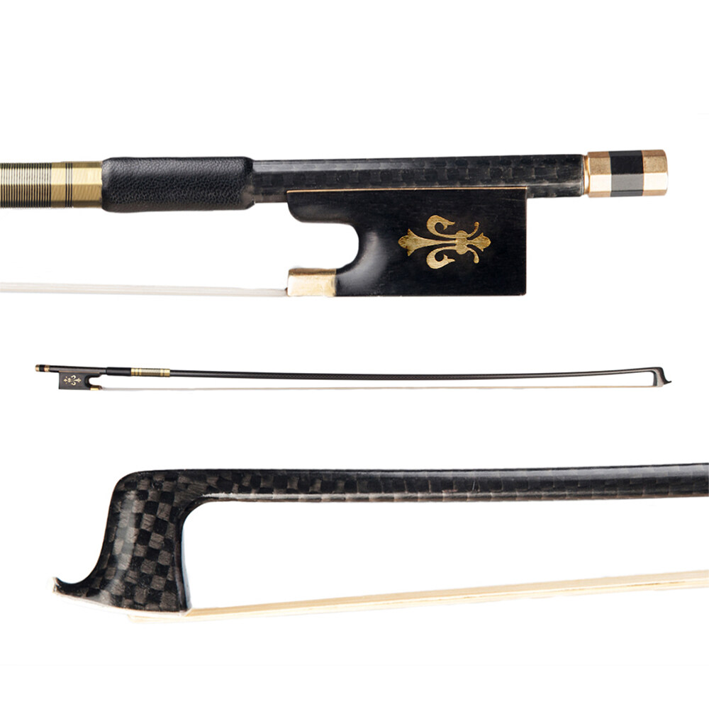 Violin Bow (Pernambuco Bow Stick Black Ebony Frog and Horsetail Bow ...