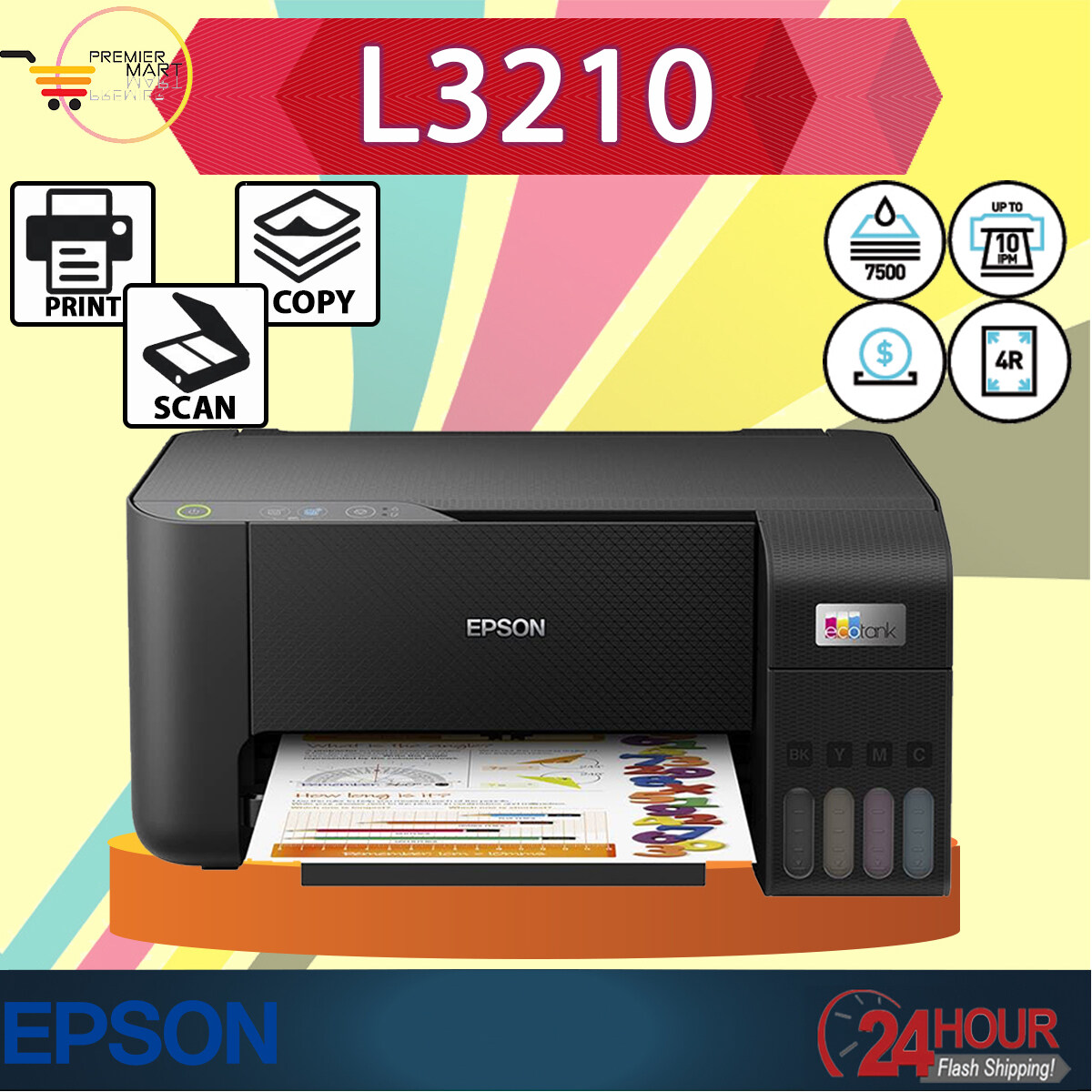 Epson EcoTank L3210 All-in-One Ink Tank Printer (Print, Scan, Copy) REPLACEMENT FOR L3110 | Lazada