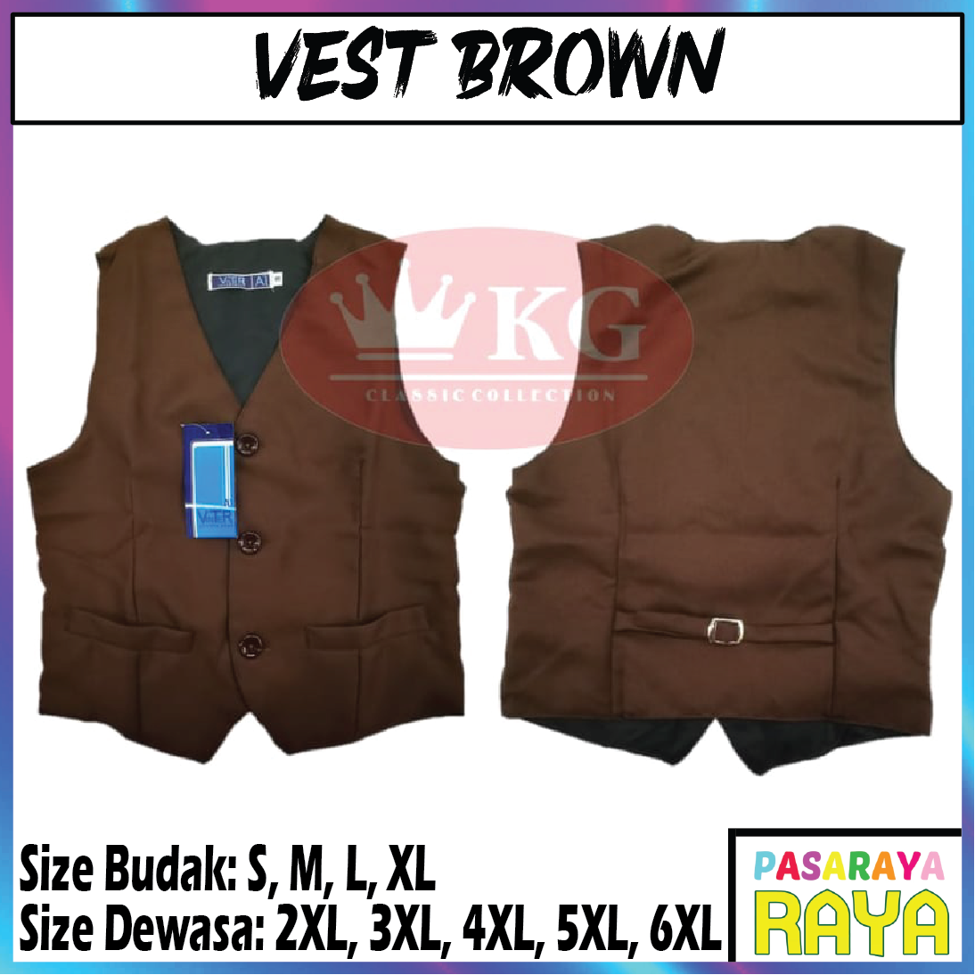 VEST COKLAT SEKOLAH PENGAWAS VINTER SEKOLAH RENDAH & SEKOLAH MENENGAH ...