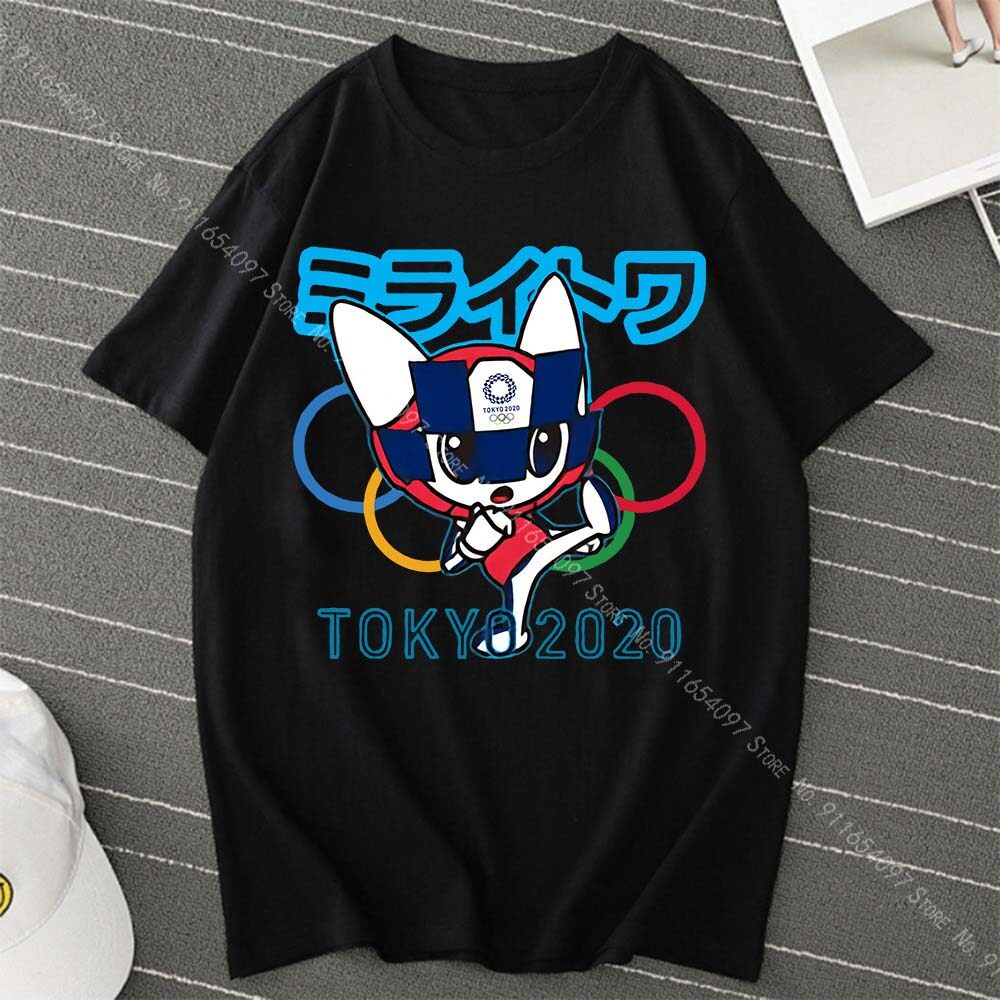 Miraitowa Taekwondo Mascot Tokyo 2020 Olympic Games Men'S Clothing Hippie White T-Shirt Vintage ...