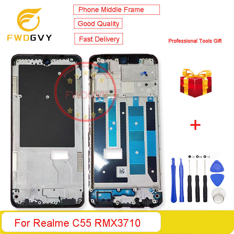 FWDGVY อะไหล่ซ่อมหน้าสำหรับ Realme C55 RMX3710แผงหน้าปัดเครื่องรองรับ ...