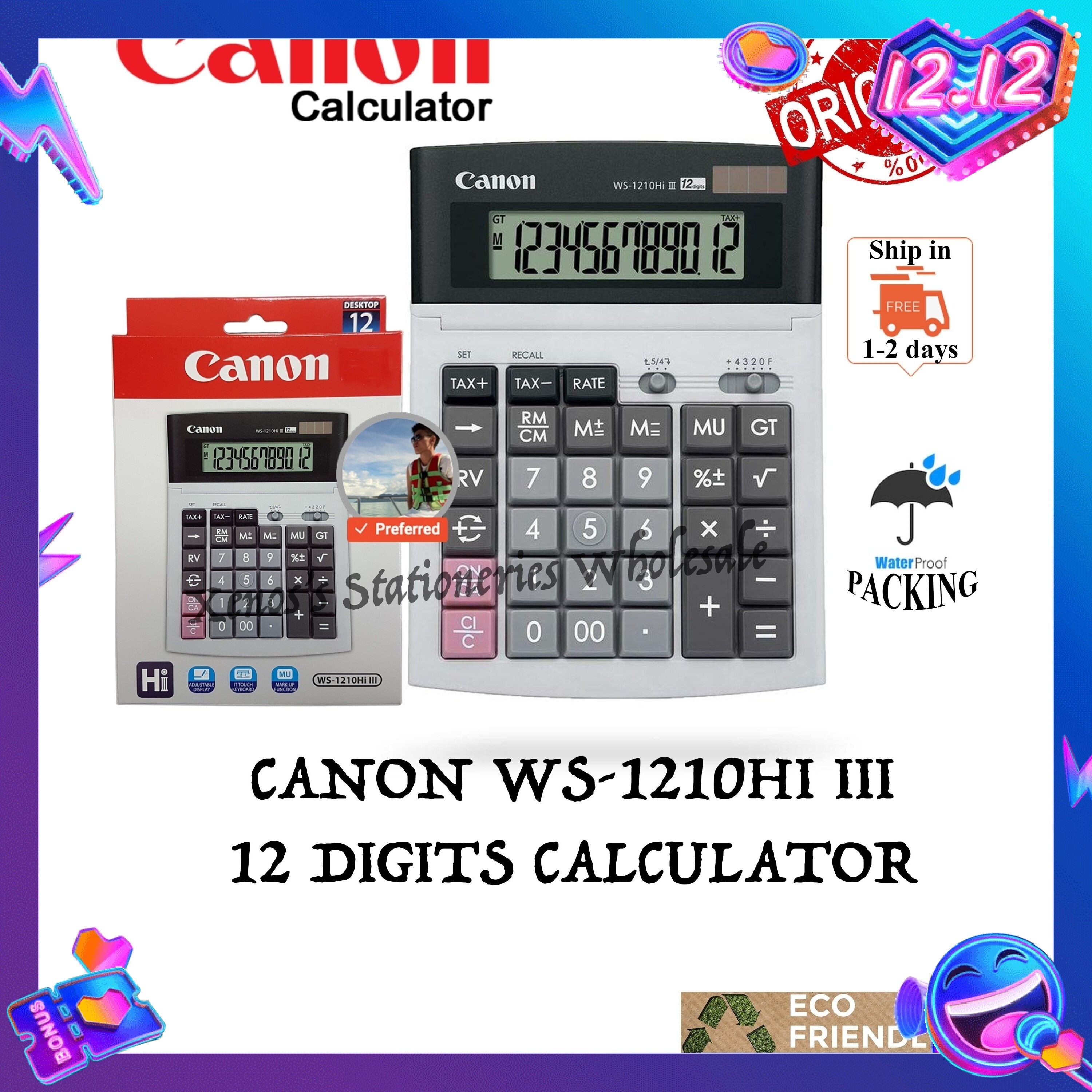 *Original* Canon WS1210 Hi III Calculator *Ready Stock* | Lazada