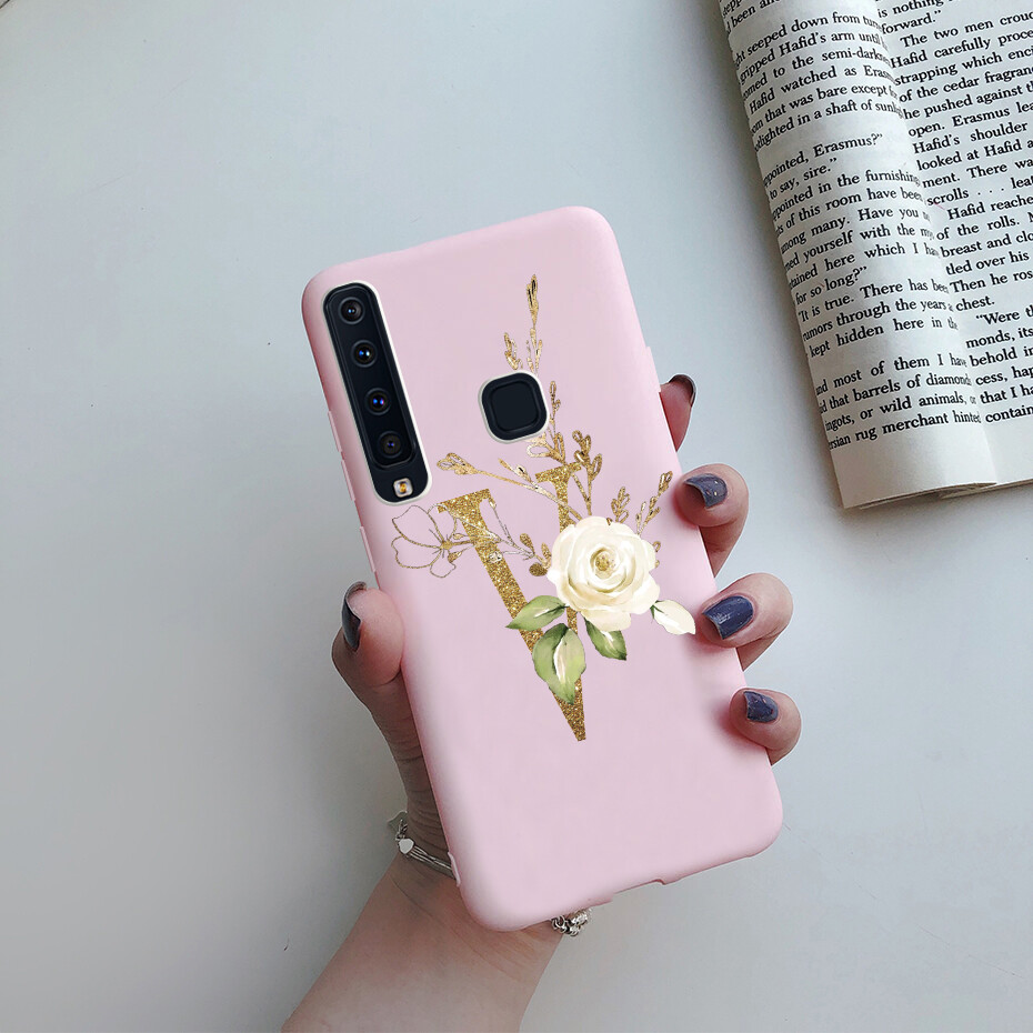 สำหรับ Samsung Galaxy A9 2018สีดำ Matte ตัวอักษรน่ารักโทรศัพท์ TPU แบบน ...