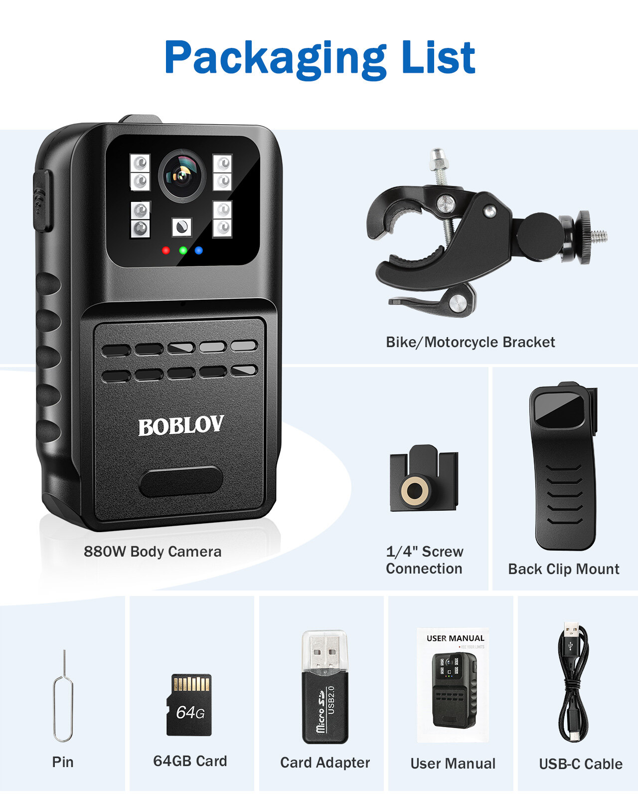 BOBLOV 880W WIFI Mini Body Action Camera กล้องมินิแอคชั่น กล้องติด ...