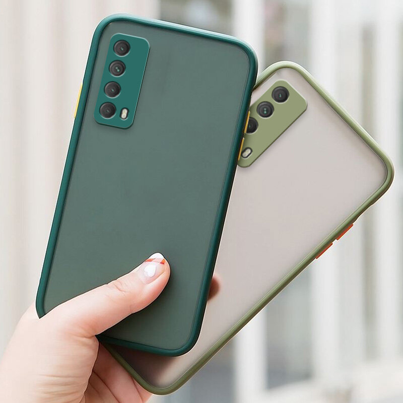 QAWSEDR เคสสำหรับหัวเหว่ย Y7A กล้องเต็มรูปแบบครอบคลุมซิลิโคนผิวแมตต์ ...