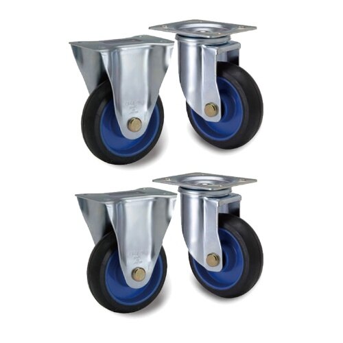 PRESTAR : Original 5 inches Swivel / Rigid Rubber Wheel Made In Japan ...