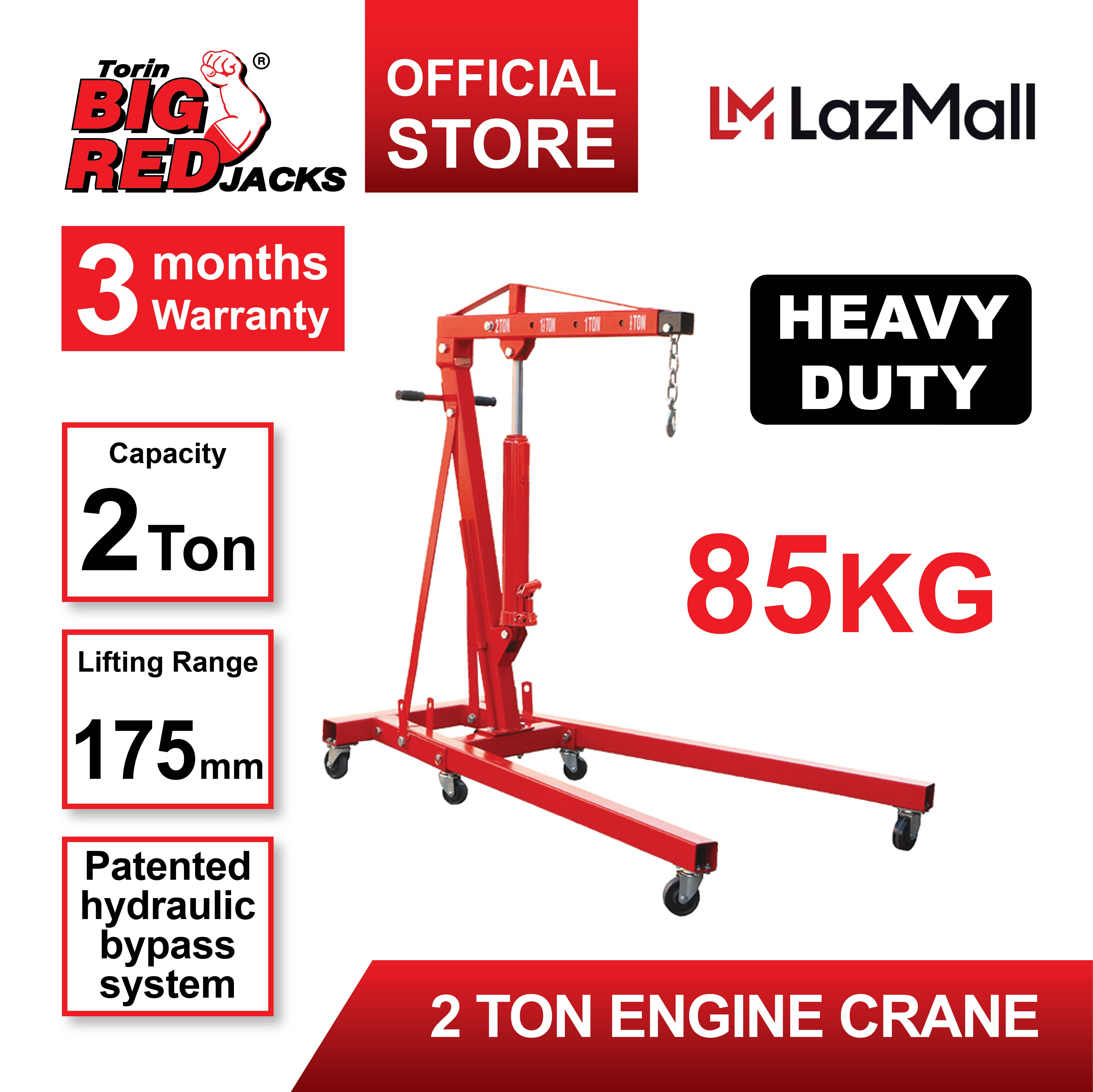 [85KG] BIGRED 2 TON HEAVY DUTY HYDRAULIC ENGINE CRANE | Lazada