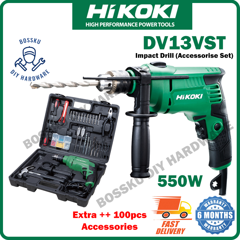 Hikoki Hitachi DV13VST Impact Drill 550W (1/2 ) 13mm Chuck COMBO SET ...