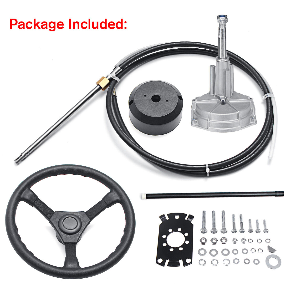 10FT Marine Engine Turbine Rotary Steering System Boat Mechanical Cable ...