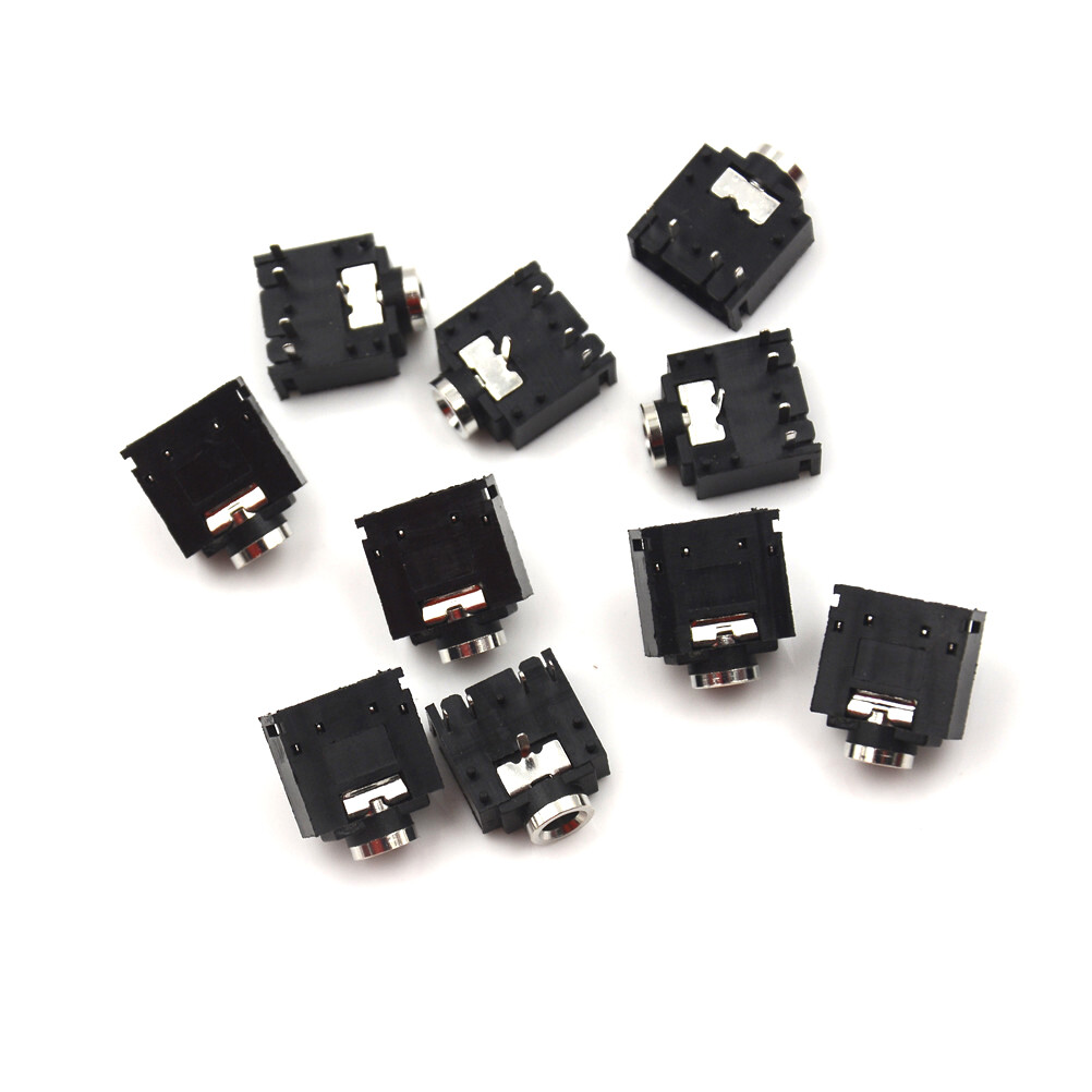 TANG[Falsh Sale] New 10PCS 5 Pin PCB Mount Female 3.5mm Stereo Jack ...