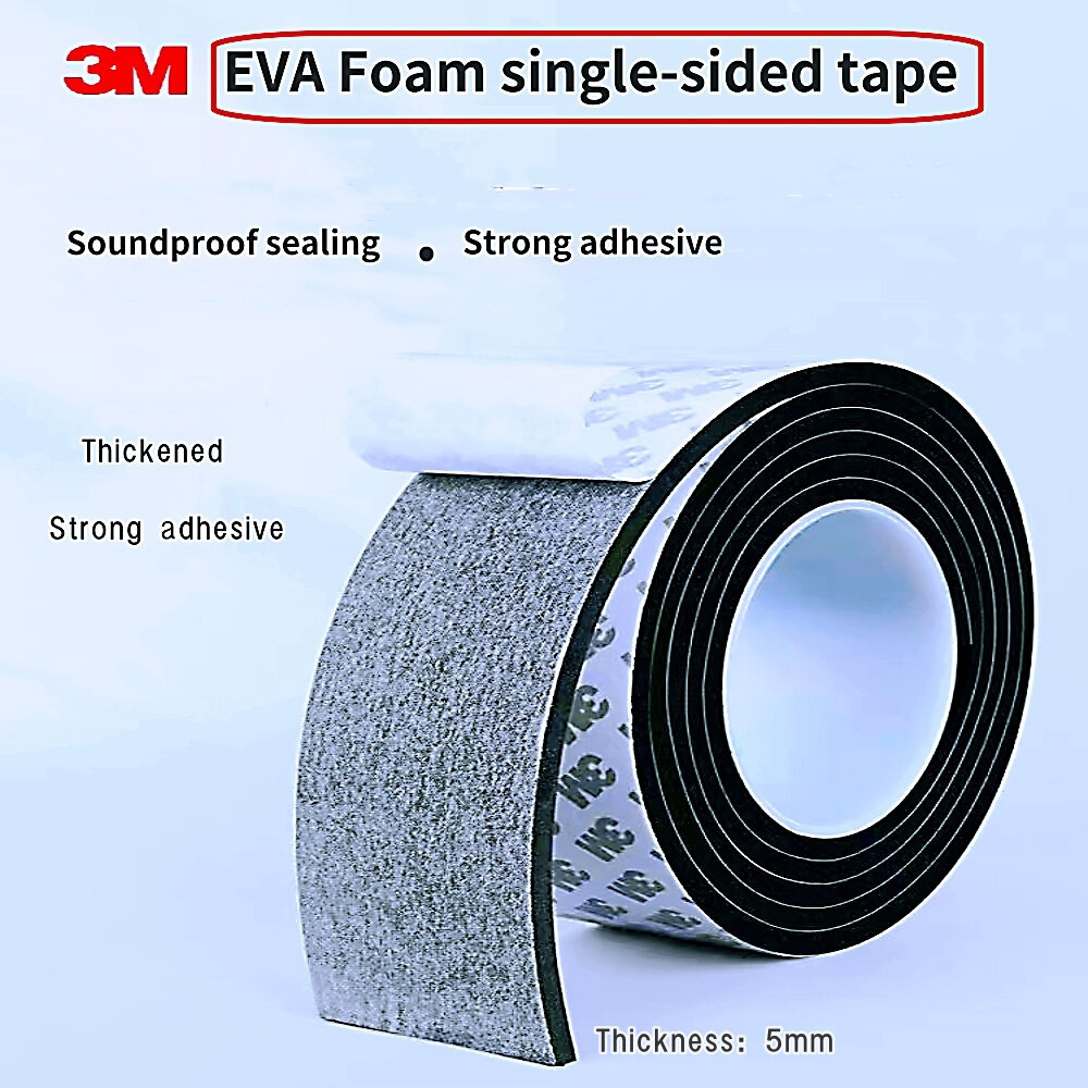 เทปฟองน้ำ3M Eva เทปโฟมสีดำหนาแข็งแรงด้านเดียวกันน้ำโฟมความหนืดสูงป้องกันการชนกันเสียงรถยนต์ซีล ...