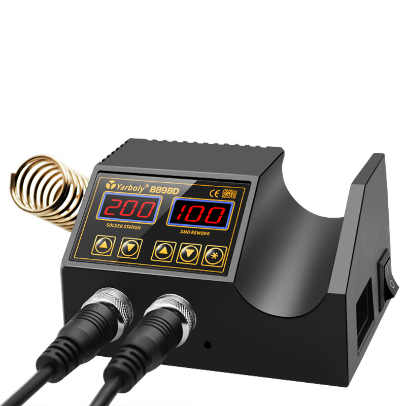 2 In 1 Hot Air LCD ดิจิตอล Rework อุปกรณ์เชื่อมสายไฟไฟฟ้าเครื่องเชื่อม ...