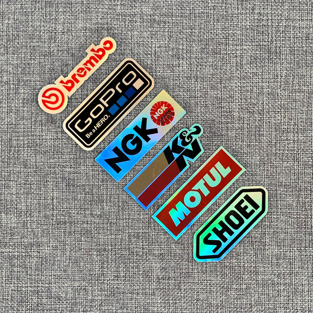 2 SET Laser Motorcycle Side Strip Bike Helmet Sticker Car Styling Vinyl ...