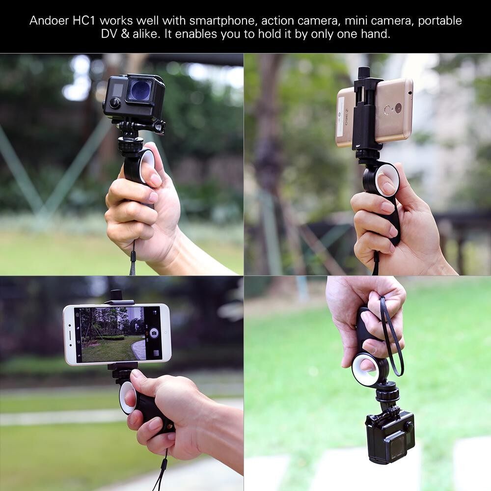 Andoer HC1 Smartphone Action Camera Hand Grip Handle Stabilizer Phone ...