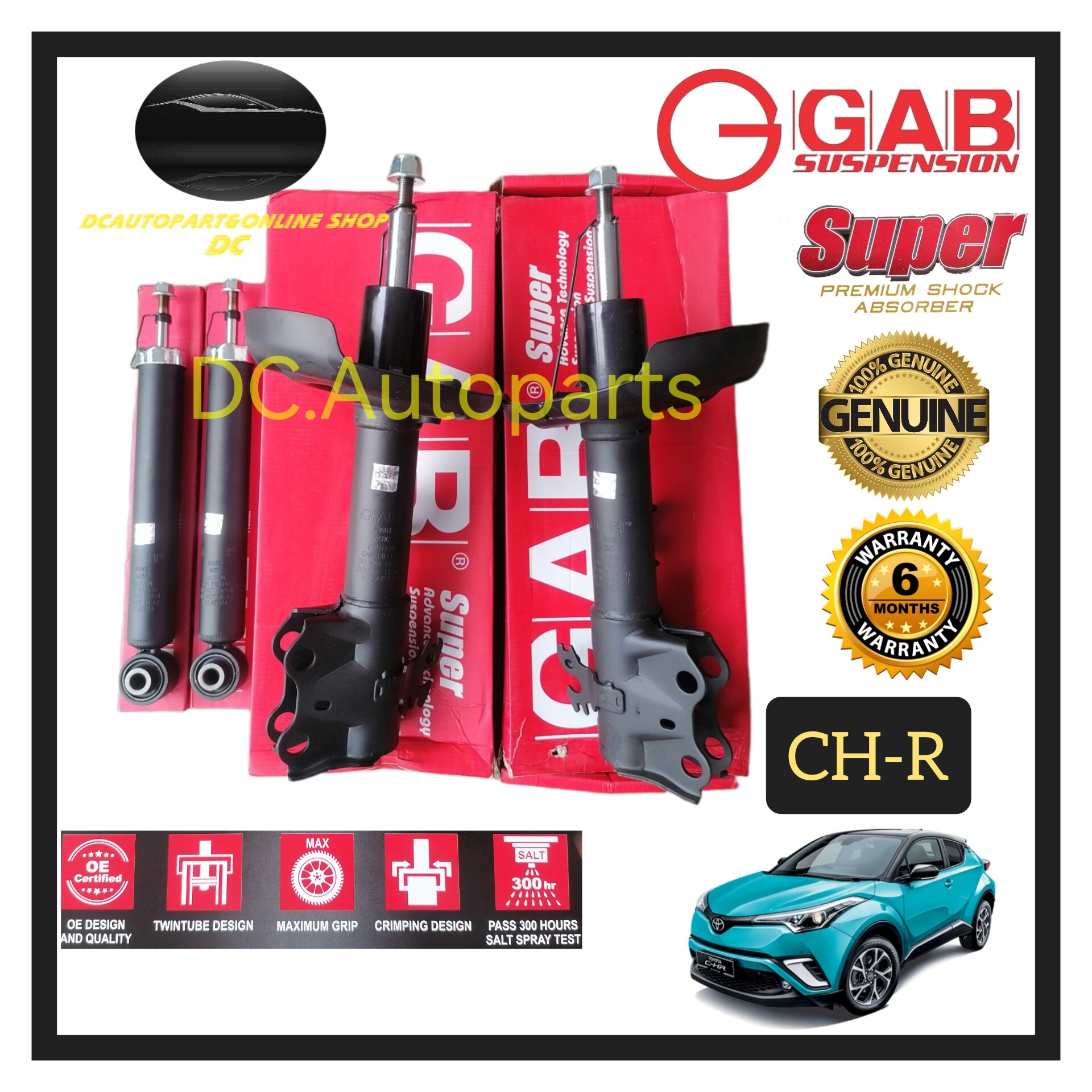 ORIGINAL GAB SUPER PREMIUM ABSORBER TOYOTA CHR CH-R ZGX11 2017-2020 ...