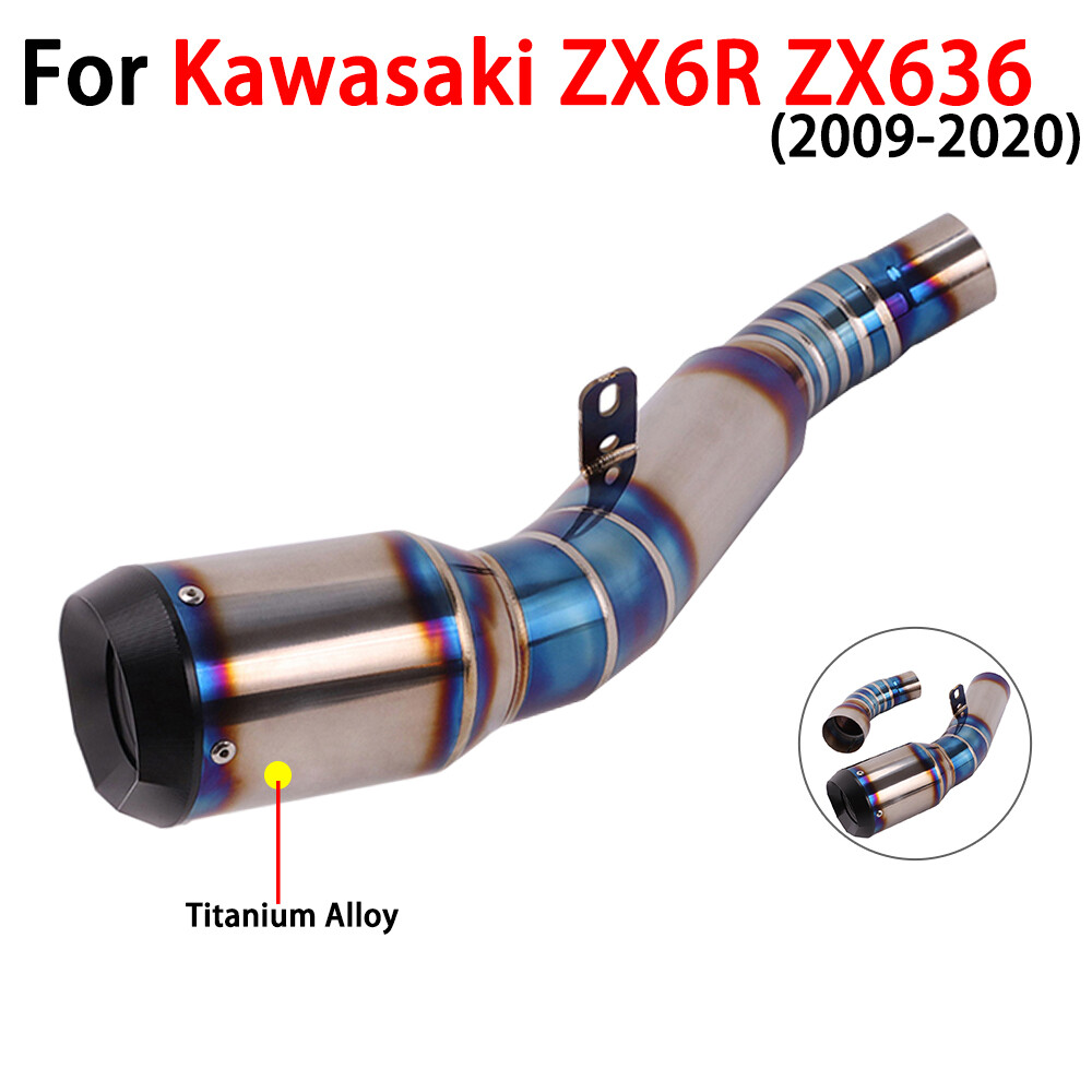 Motorcycle Exhaust Titanium Alloy Pipe Slip on For Kawasaki ZX6R ZX636 ...