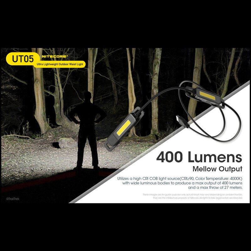 Nitecore UT05 Koplamp 400Lumen Taille Licht Split Type Ultra ...