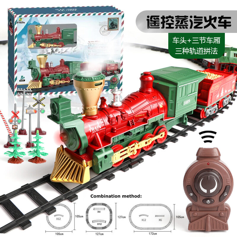 Electric rail train set, variable speed remote control smoke locomotive ...