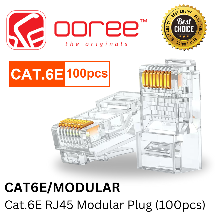 [100PCS] CAT6E MODULAR PLUG NETWORK CONNECTOR RJ45 MODULAR PLUG WITH ...