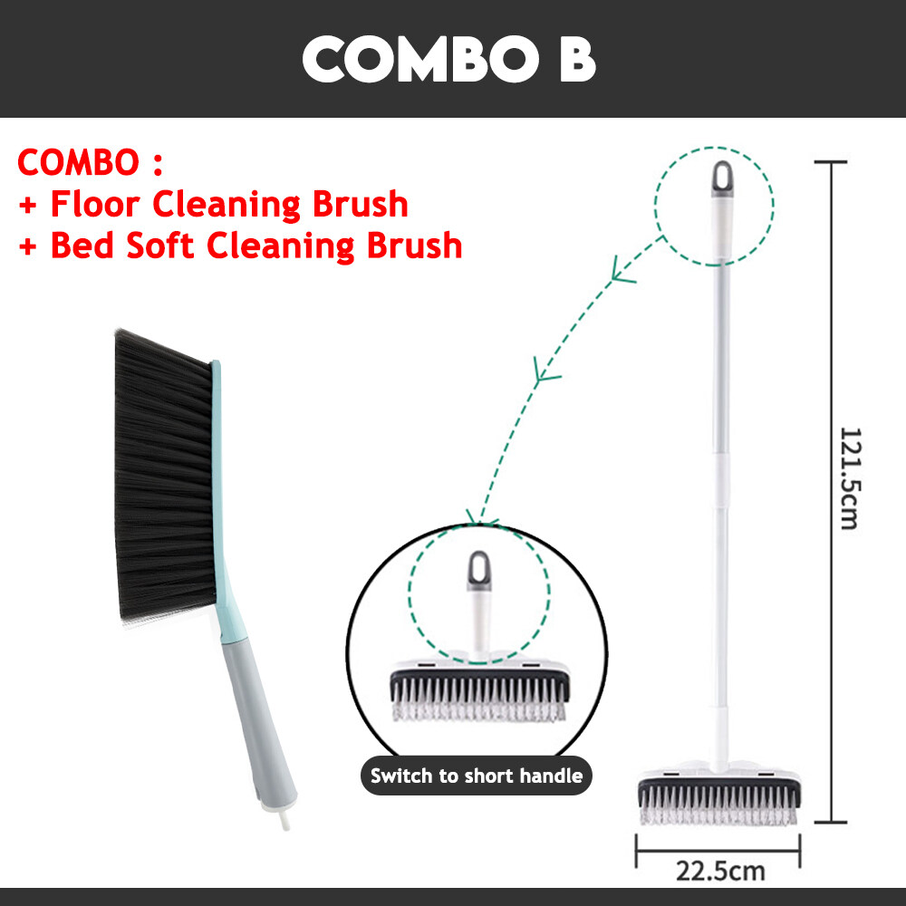 Worthbuy 2 in 1 Floor Cleaning Brush With Scraper Berus Lantai ...