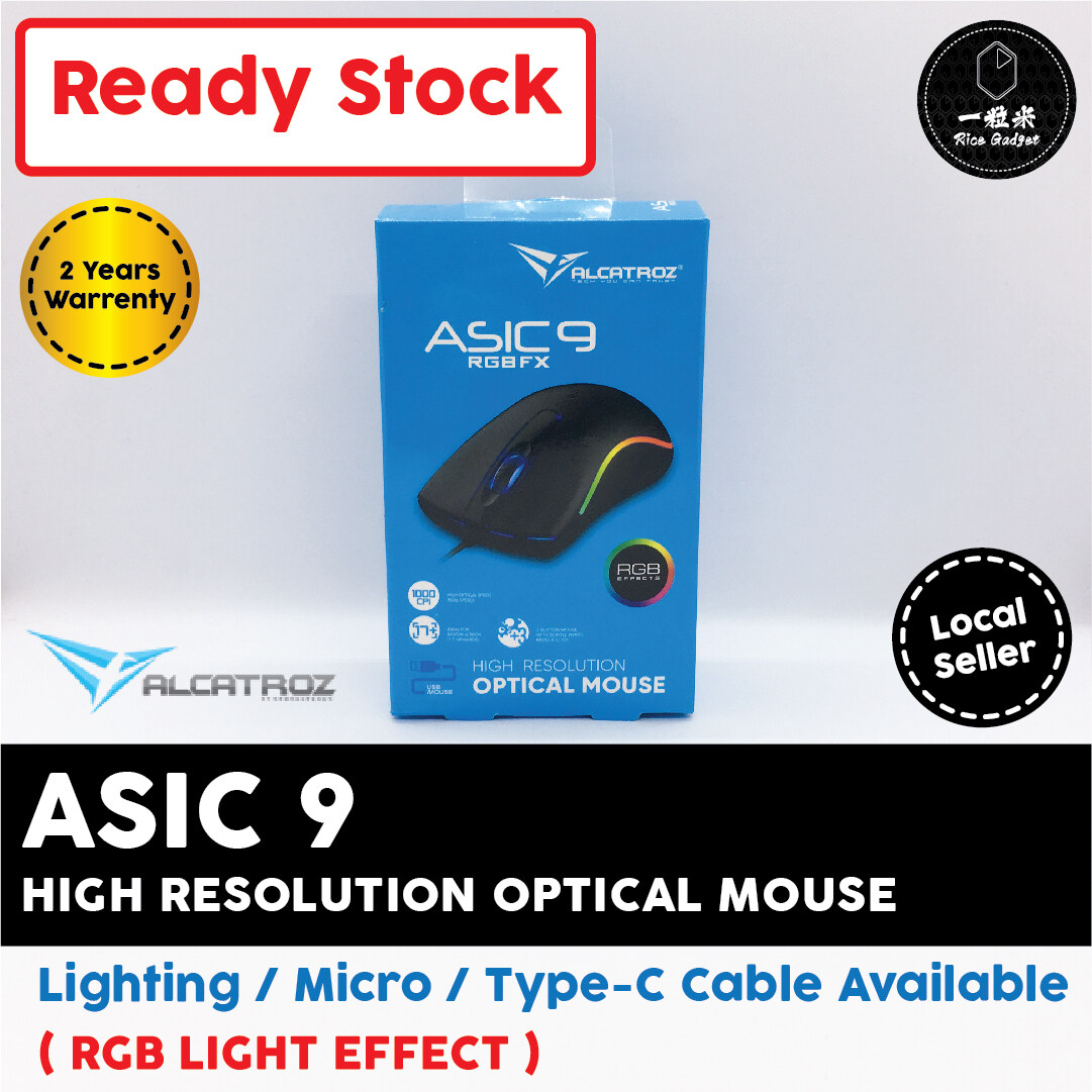 Alcatroz mouse Asic 9 RGB Hi-Definition USB Wired Mouse With Mouse Pad ...