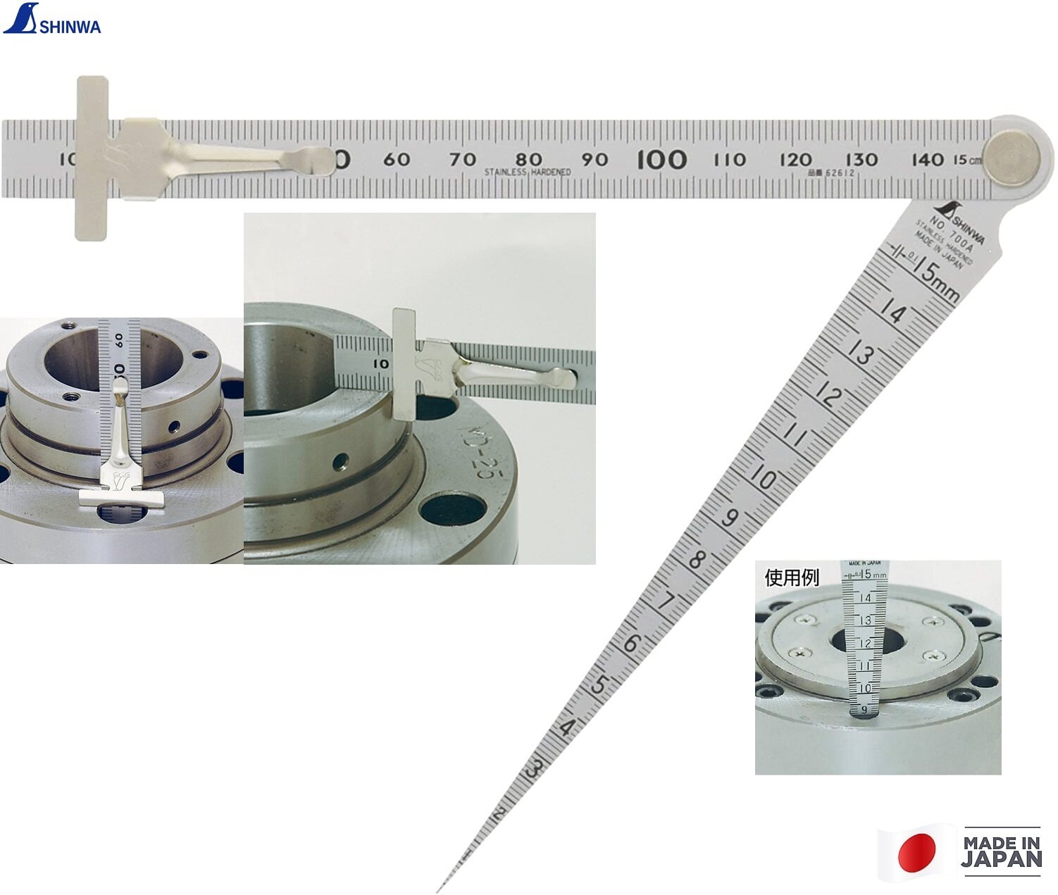 Shinwa 62612 Taper Gauge With Ruler And Clip 1~15mm Made In Japan | Lazada