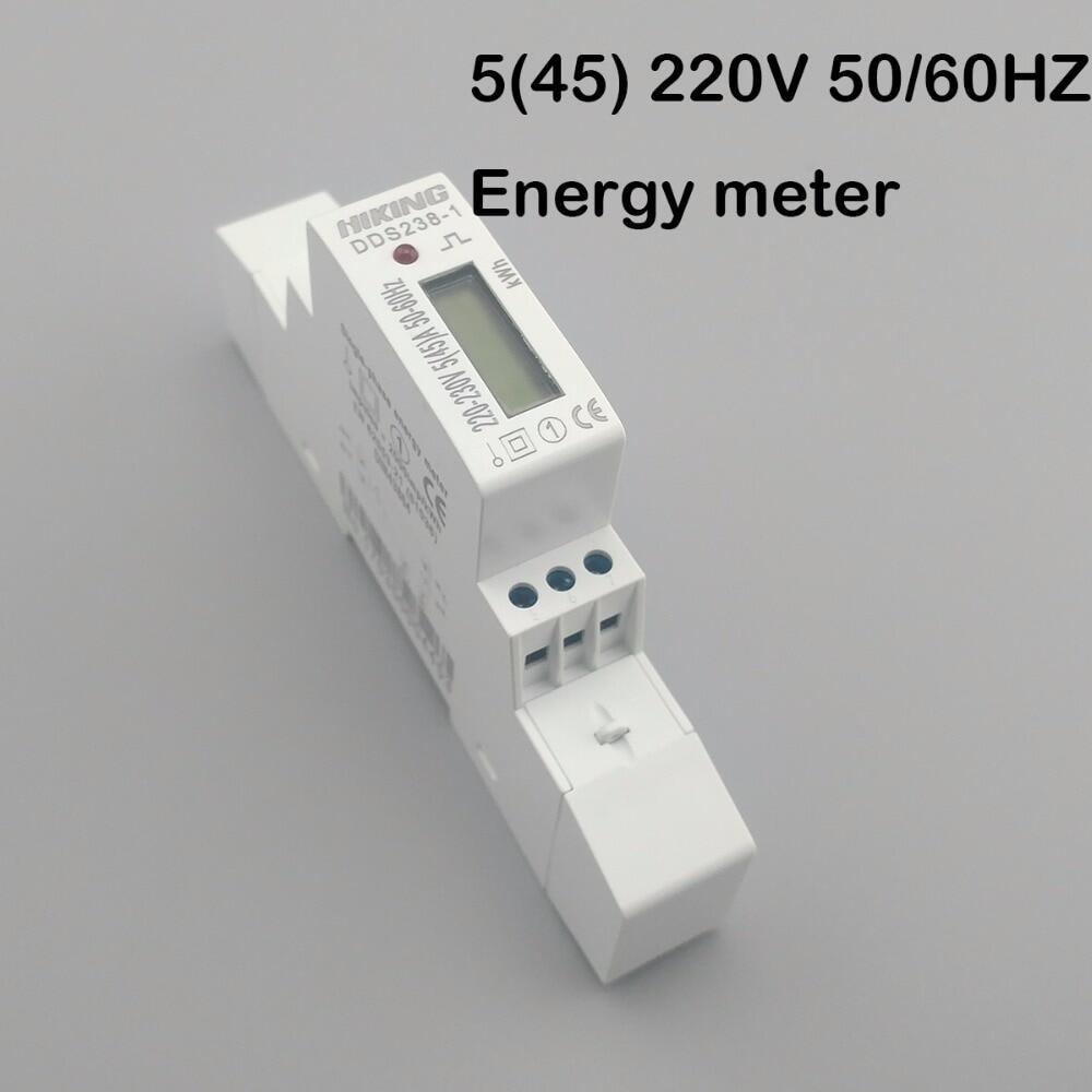 5(45)A 45A 220V 50HZ 60HZ LCD display Single phase Din KWH Watt hour ...
