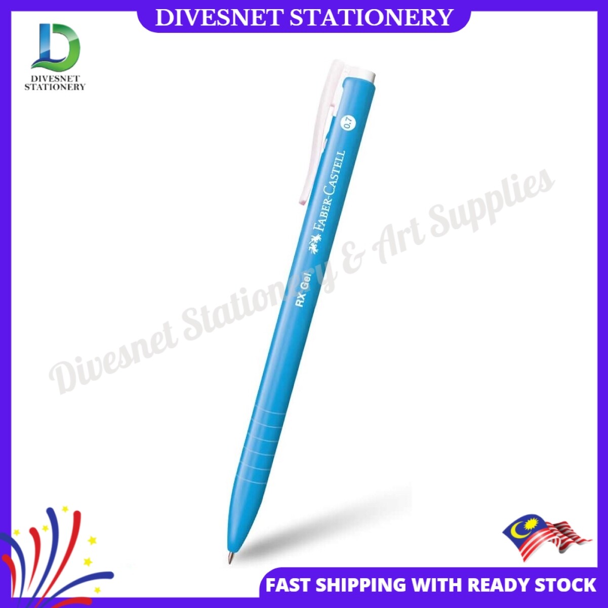 Faber-Castell RX Gel Pen 0.5mm/0.7mm (Black/Blue/Red/Gold/Green/Pink ...