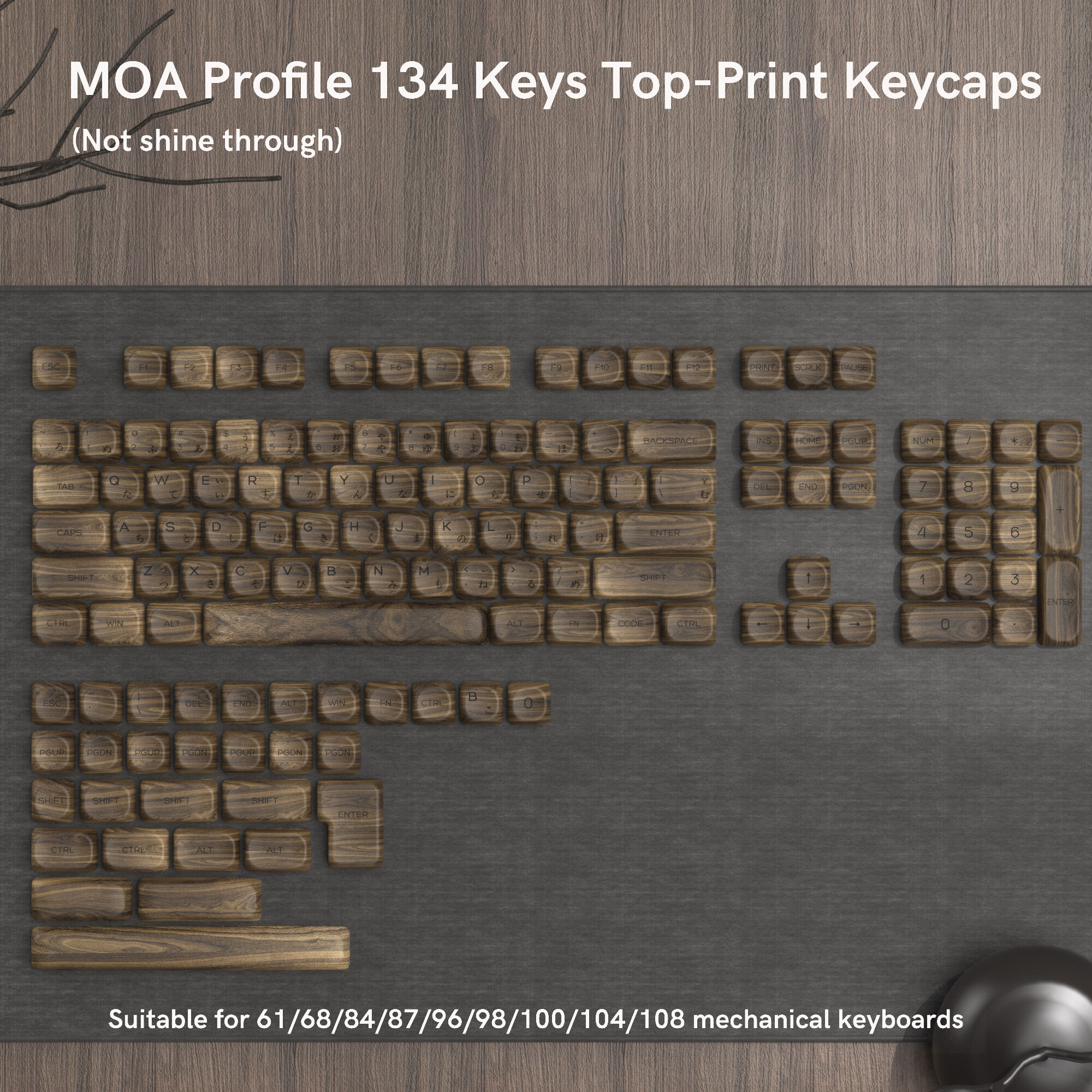 WOMIER 134 Key Gradient red MOA Profile PBT Keycaps Double Shot Customs ...