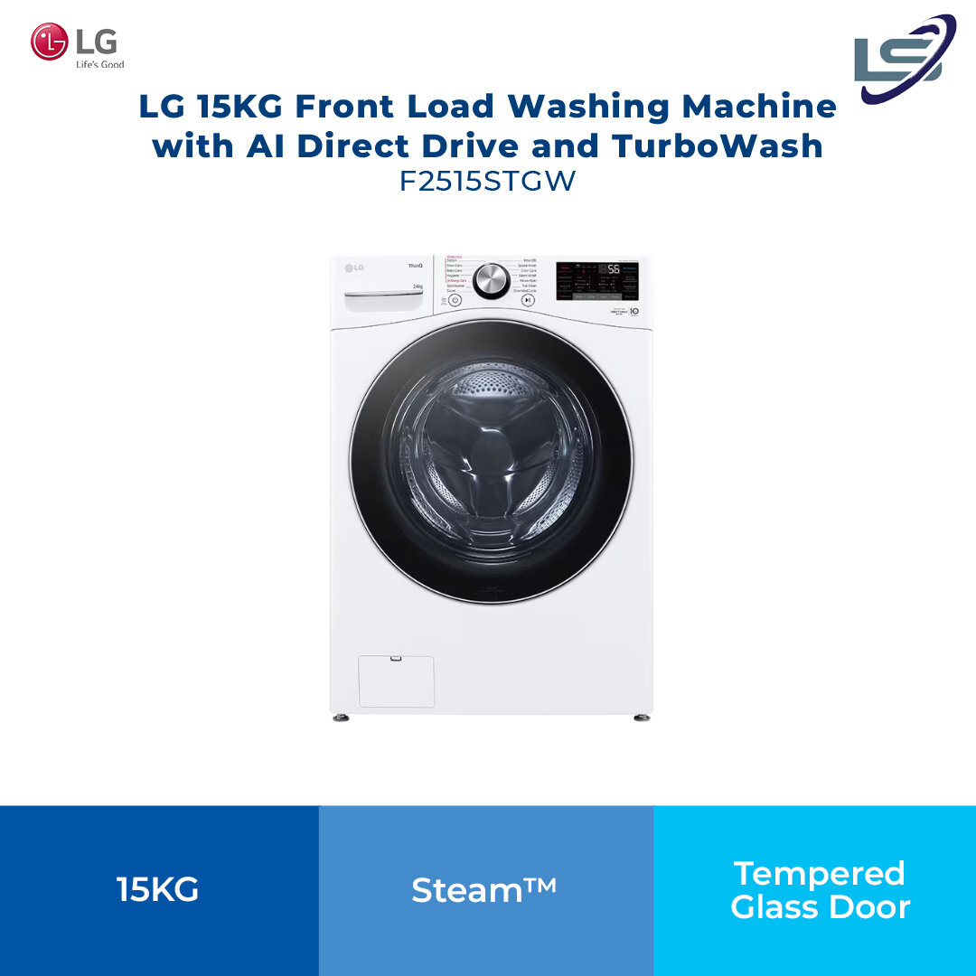LG 15KG Front Load Washing Machine with AI Direct Drive and TurboWash ...