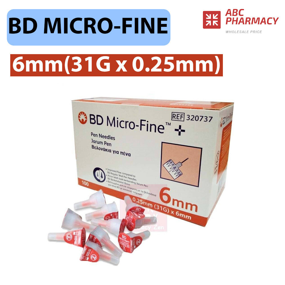 BD MICRO-FINE/ULTRA-FINE pen needles 100's - 6mm(31g x 0.25mm) | Lazada