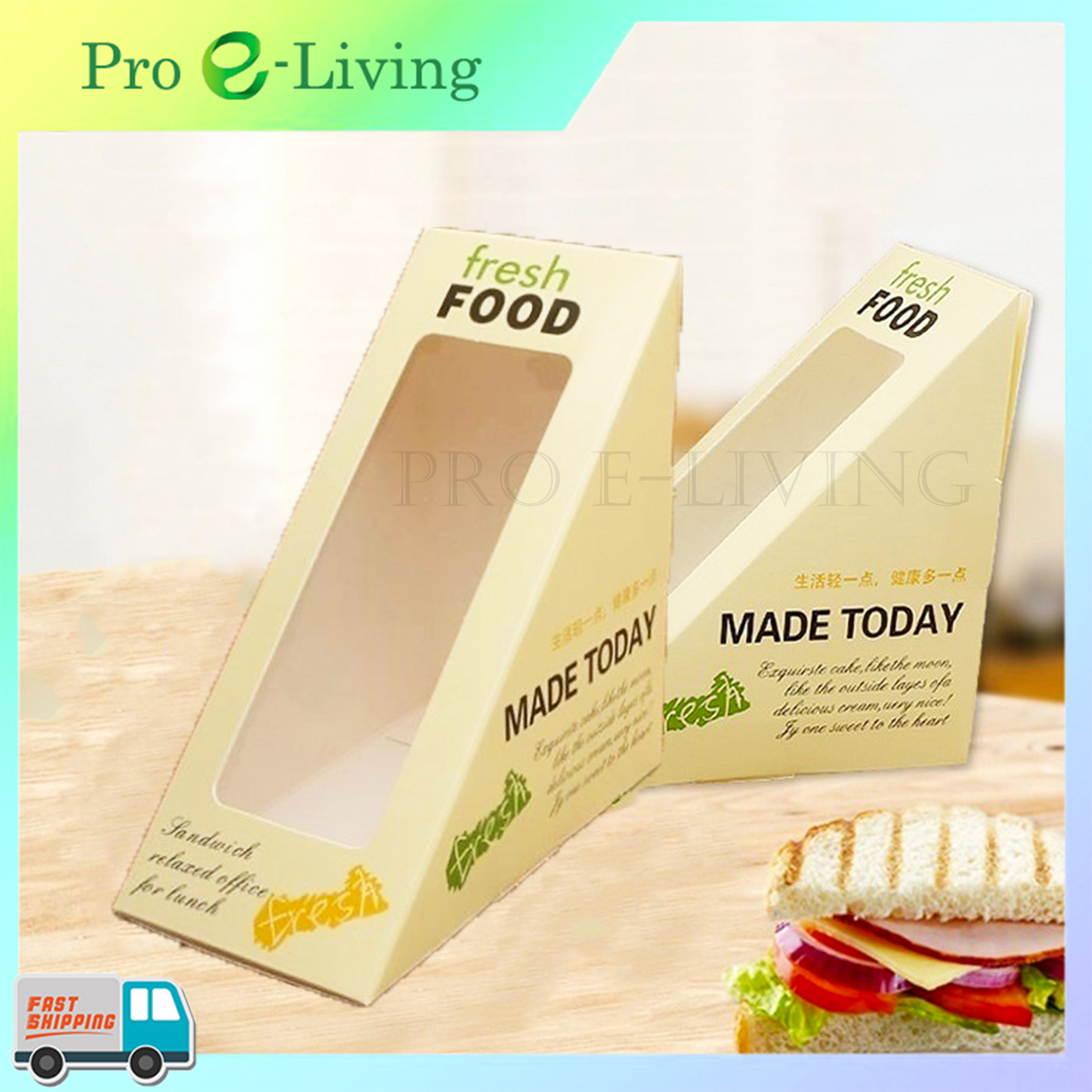 Sandwich Packing Box Disposable Sandwich Pack Box Triangle Paper Box ...