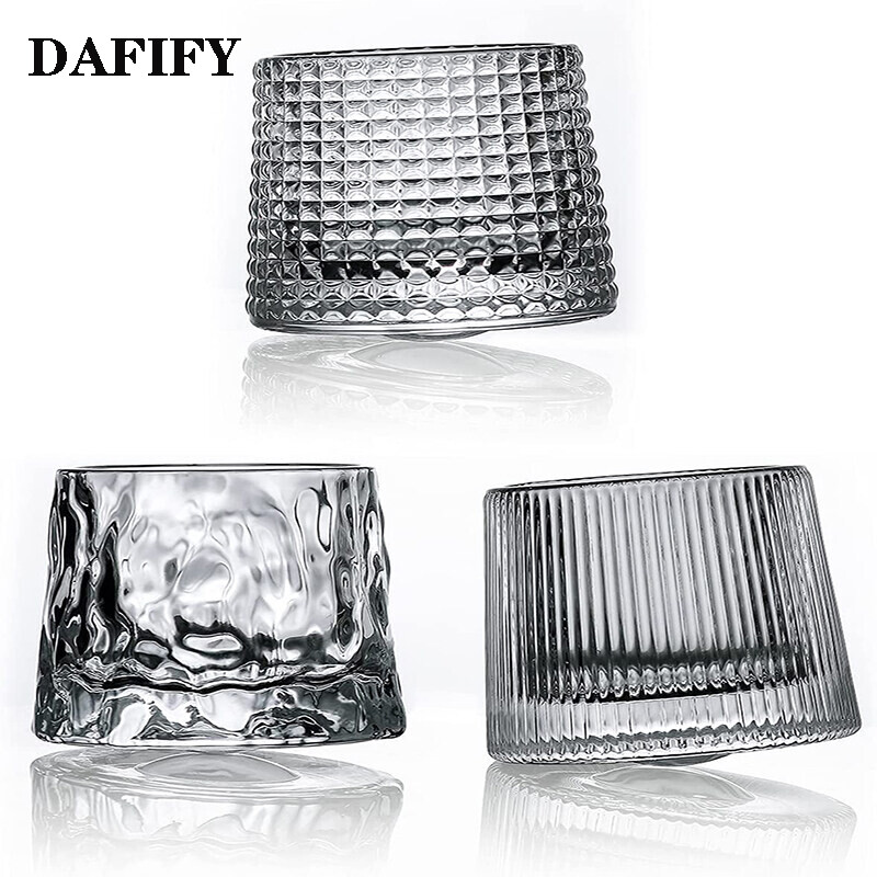 DAFIFY Crystal Fashion Glasses Cup 5 Oz Of 1 Rotatable Old Fashioned ...