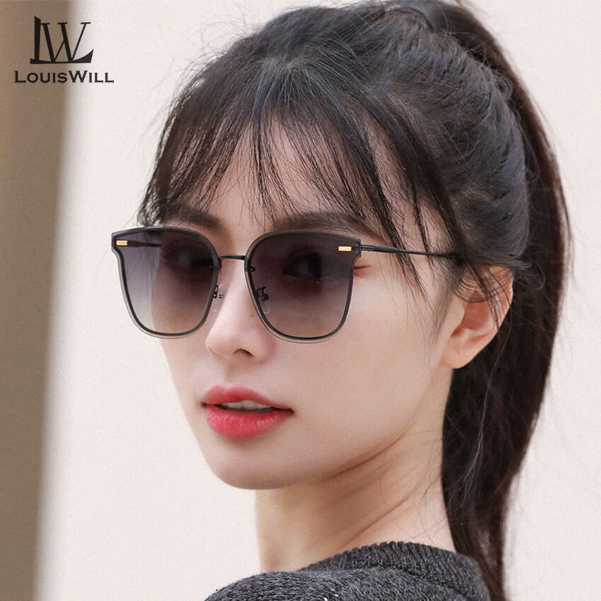 LouisWill แว่นตากันแดดผู้หญิงแว่นตากันแดดแฟชั่นฤดูร้อนป้องกัน UV385ไร้กรอบแว่นกันแดดไล่ระดับสี ...
